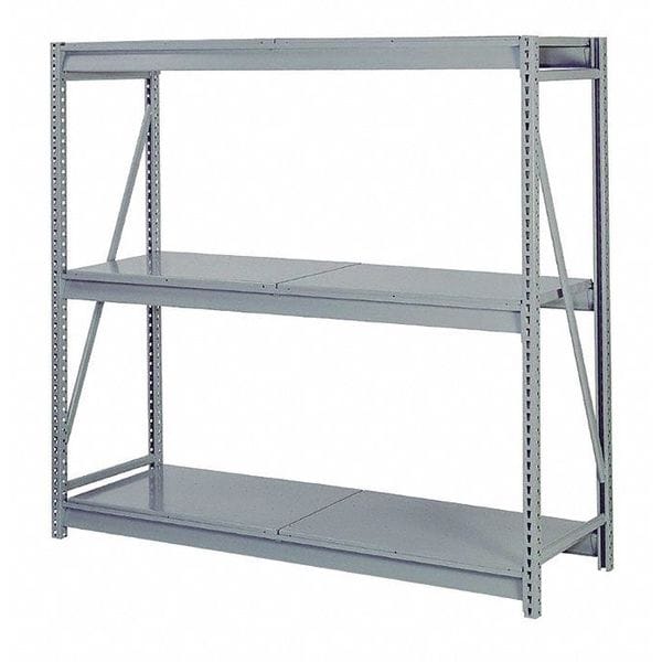 Lyon Starter Bulk Storage Rack, 24 in D, 72 in W, 3 Shelves, Dove Gray ...