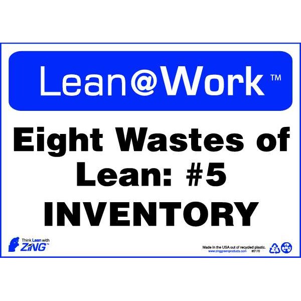 Zing Lean Sign, Eight Wastes of Lean, Inventory, 2170 2170 | Zoro
