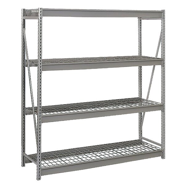 Lyon Add-On Bulk Storage Rack, 48 in D, 96 in W, 4 Shelves, Dove Gray ...