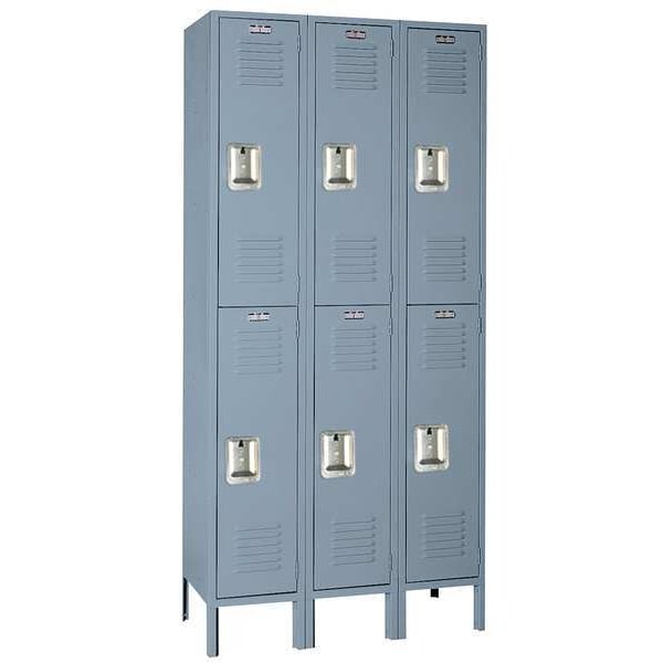 Lyon Wardrobe Locker, 36 in W, 18 in D, 78 in H, (2) Tier, (3) Wide ...