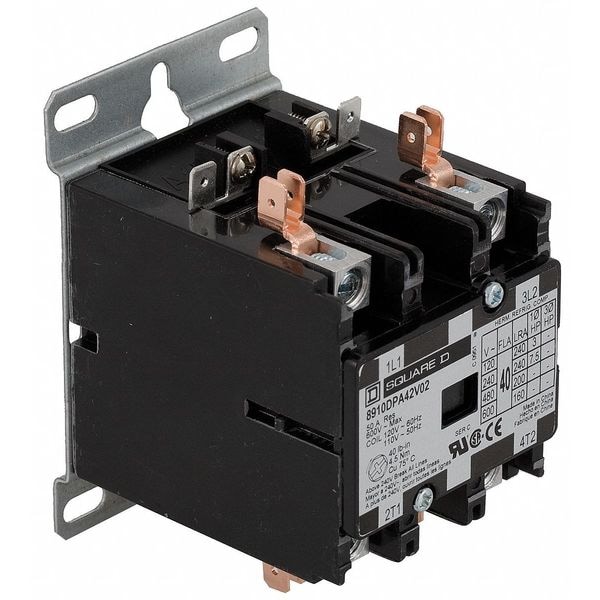 Square D 277VAC Non-Reversing Definite Purpose Contactor 2P 40A ...