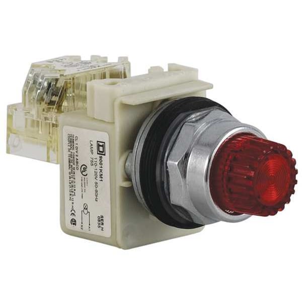Schneider Electric Illuminated Push Button, 30 mm, 1NO/1NC, Red 9001K2L1RH13 | Zoro