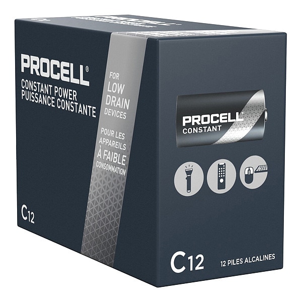 Duracell Procell Constant C Alkaline Battery, 1.5V DC, PK12 PC1400 | Zoro