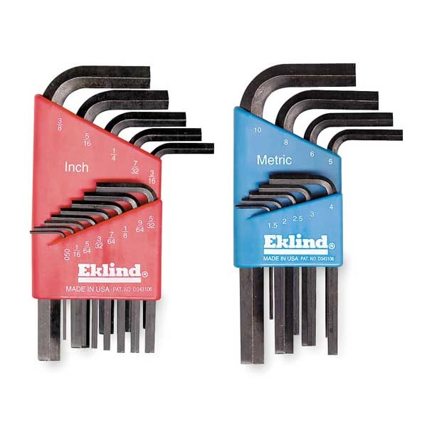 Eklind 22 Piece Metric/SAE L-Shape Hex Key Set, 10122 10122 | Zoro