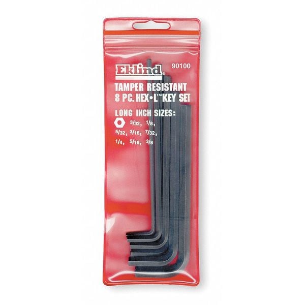 Eklind 8 Piece SAE L-Shape Hex Key Set, 90100 90100 | Zoro