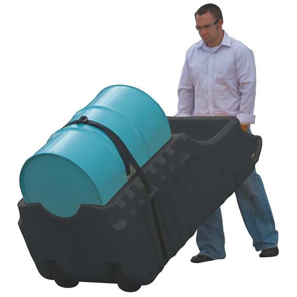 Justrite Spill Containment Indoor/Outdoor Drum Caddy, Fits 55 Gallon ...