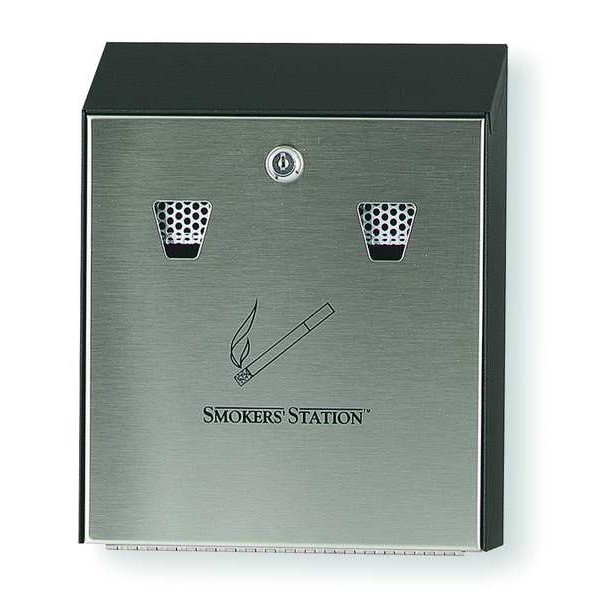 Rubbermaid Commercial Ash Tray, 1-19/32 gal., Black FGR1012EBK | Zoro