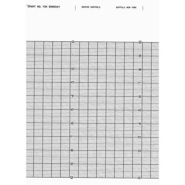 Graphic Controls Strip Chart, Fanfold, Range 0 to 10, 99 Ft YOK B9855AY | Zoro