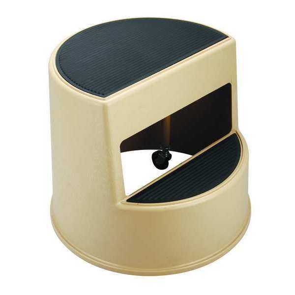 Zoro Select Round Office Stool, 2 Steps, 350 lb Load Capacity, 13 1/2 ...