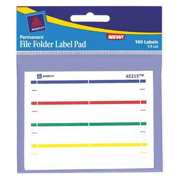 Avery Avery® File Folder Label Pad Handwrite, Assorted Colors, 1/3 Cut ...