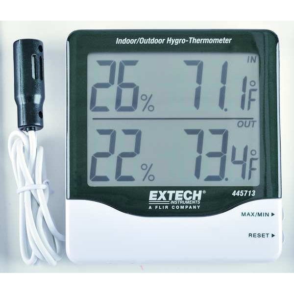 Extech In/Out Digital Hygrometer, 14 to 140 F 445713 | Zoro