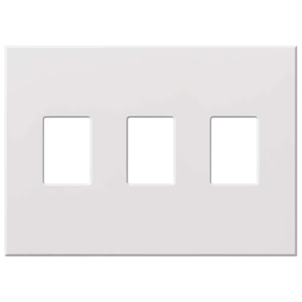Lutron Architectural Wall Plates, Number of Gangs: 3 Plastic, Matte ...