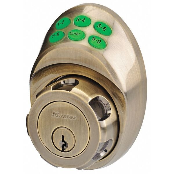 Master Lock Lock and Deadbolt, Antique Brass, 6 Button DSKP0605D105 | Zoro