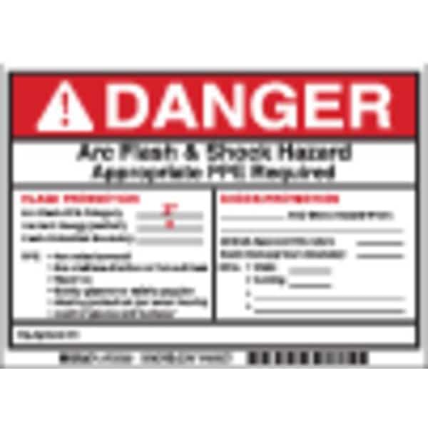 Brady Arc Flash Protection Label, 5 In. H, PK5, 121090 121090 | Zoro