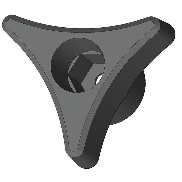 Innovative Components Snap Lock Three Prong Knob, No 10 Thread Size, 1-3/4" Dia., Thru Tap ...