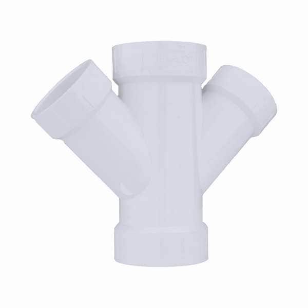 Zoro Select PVC Double Reducing Wye, Hub, 4 in x 4 in x 2 in x 2 in ...