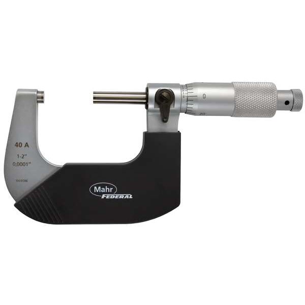 Mahr Outside Micrometer, 1 to 2", 0.0001", Ratchet 4134901 | Zoro