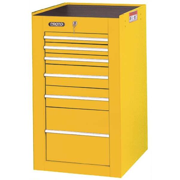 Proto 450HS Side Cabinet, 6 Drawer, Yellow, Steel, 19-1/2" W x 25" D x ...