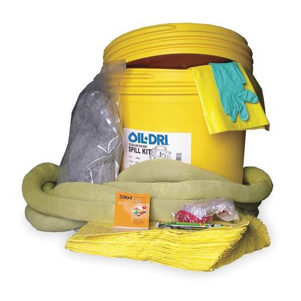 Oil-Dri Spill Kit, 21 gal Volume Absorbed per Kit, 20 gal Capacity, Lab ...