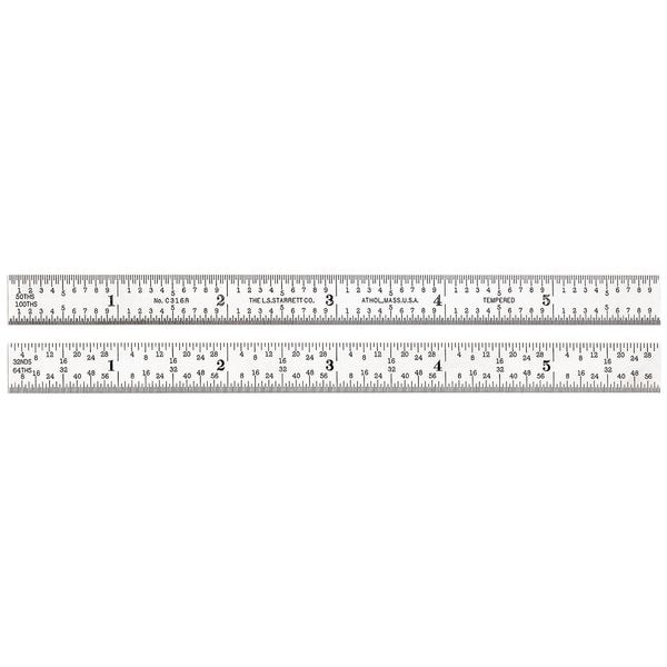 Starrett Steel Rule, Heavy Spring-Tempered, 48 In C416R-48 | Zoro