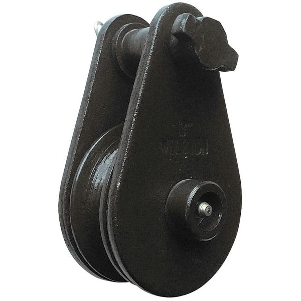 Zoro Select Pulley Block, Wire Rope, 1/2 in Max Cable Size, 8,000 lb ...