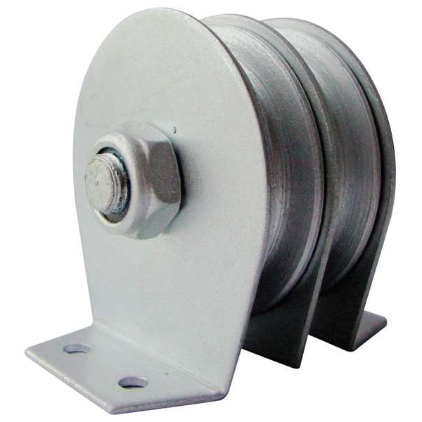 Zoro Select Double Pulley Block, Wire Rope, 3/16" Max Cable Size ...