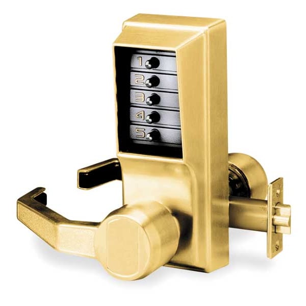Simplex Push Button Lock, Entry, Antique Brass LR-1011-05-41 | Zoro