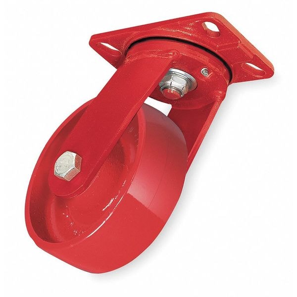 Zoro Select Plate Caster, Swivel, Cast Iron, 6 in., 1400 lb S-HS-6M-4SL ...