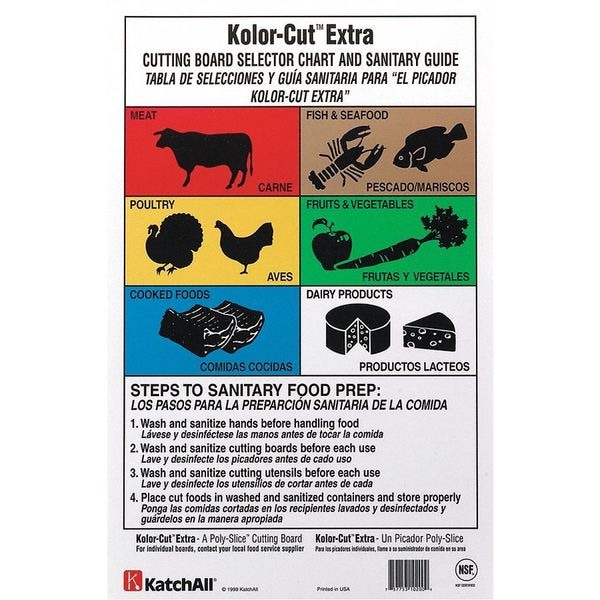 San Jamar Cutting Board Chart KLRWLCTGR | Zoro