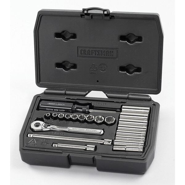 CRAFTSMAN INDUSTRIAL 1/4" Socket Set, 21 Piece, Chrome - 9-24859