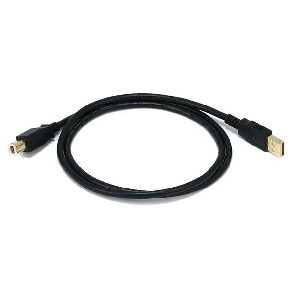 Monoprice USB 2.0 Cable, 3 ft.L, Black 5437 | Zoro