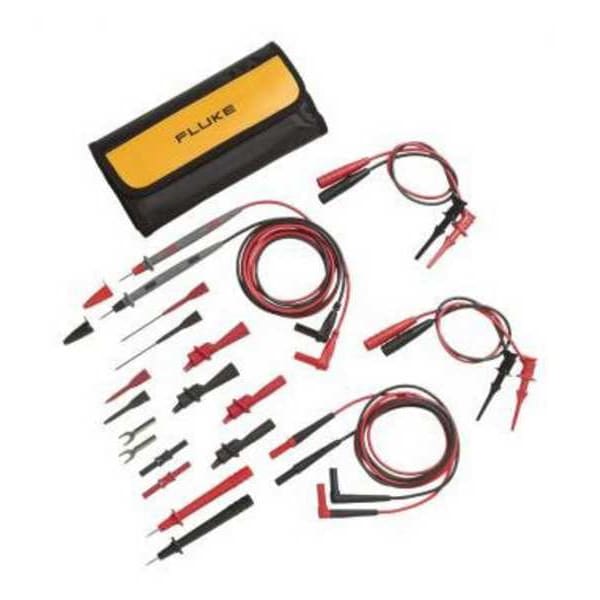 Fluke Deluxe Electronic Test Lead Kit, CAT III 300V, 1m, Black, Red ...