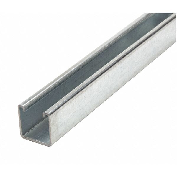 Zoro Select Single Channel Strut, Solid, Steel, Galvanized, None Hole ...