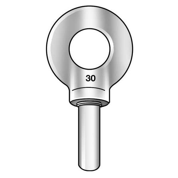 Ken Forging Eye Bolt With Shoulder, Unthreaded, 1 in Shank, 3/4 in ID ...