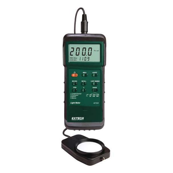 Extech Ft Candle Light Meter, NIST Certified 407026-NIST | Zoro