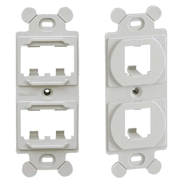 Panduit 106 Module Frame, Mini Com, 4 Port, Ivory CF1064EIY | Zoro