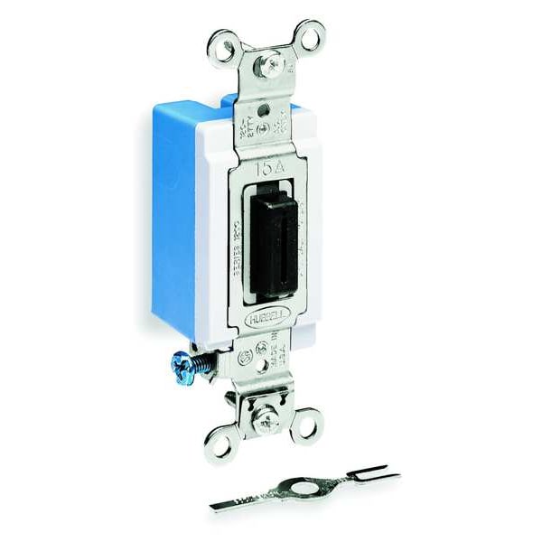 Hubbell Wiring Device-Kellems Wall Swtch, 1-Pole, 120/277V, 20A, Blk ...