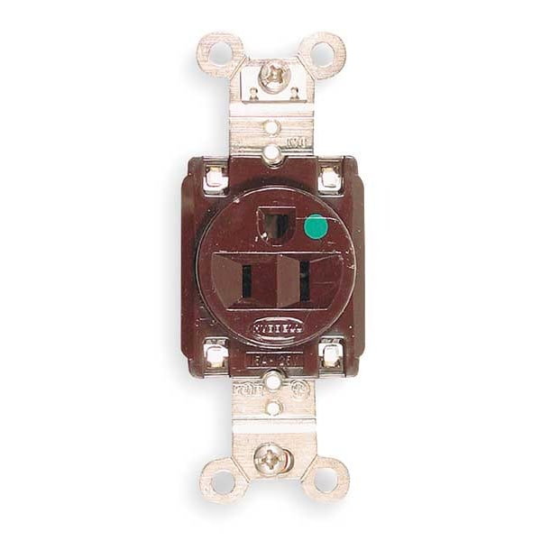 Hubbell Receptacle, 15 A Amps, 125V AC, Flush Mount, Single Outlet, 5 ...