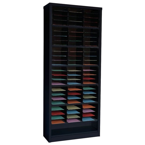 5CRY5 Vertical Literature Organizer 72 Compartments, Black | Zoro.com