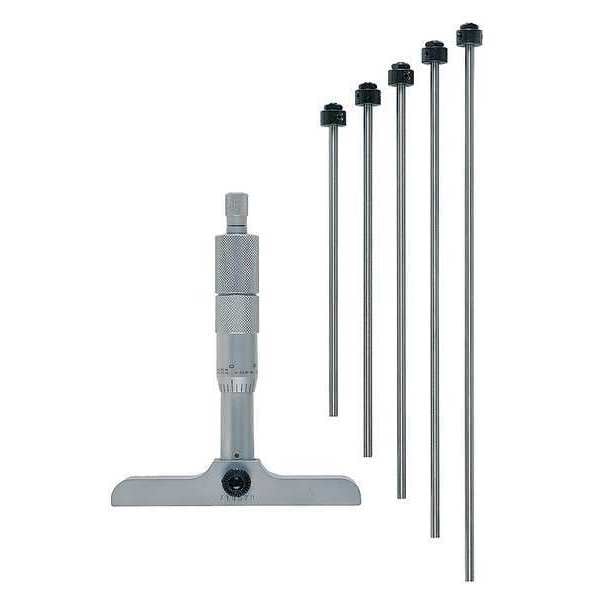 Mitutoyo Depth Micrometer, 0 to 6" 129-128 | Zoro