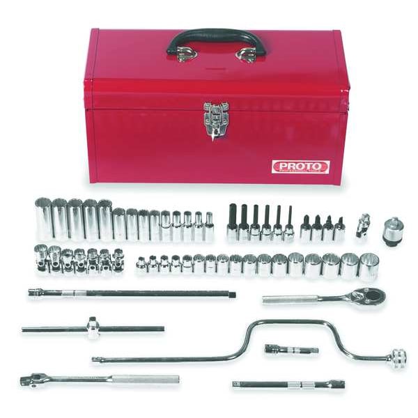 PROTO 3/8" Socket Set, Metric, 57 Piece, 6 mm to 22 mm, Full Polish ...