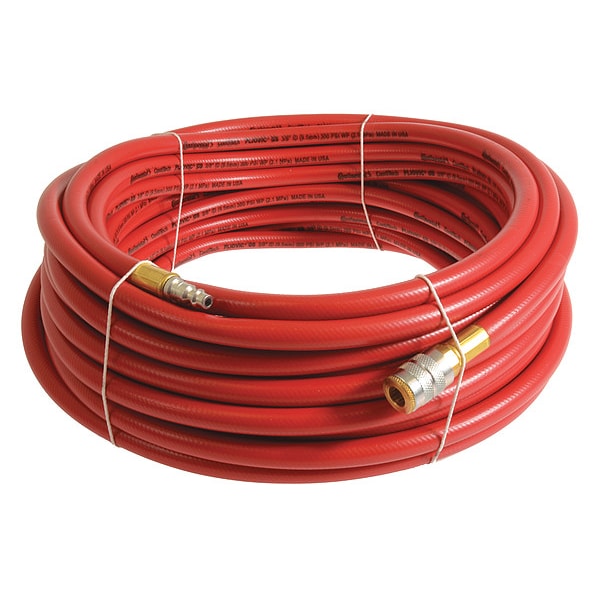 Continental 1/4" x 50 ft PVC Coupled Multipurpose Air Hose 300 psi RD PLR02530-50-51 | Zoro