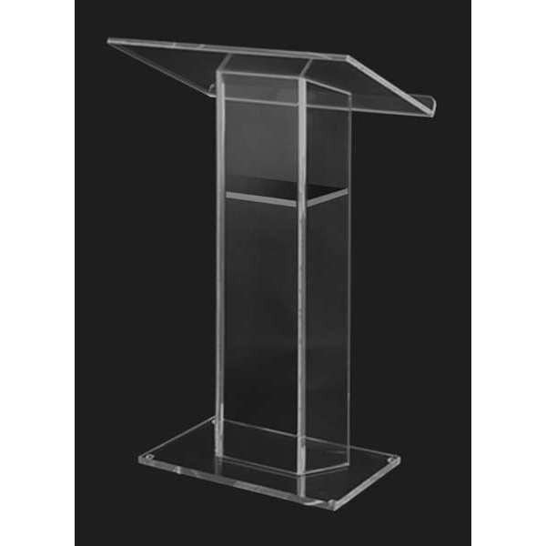 Amplivox Sound Systems Clear Large Acrylic Wing Lectern, w/Shelf ...