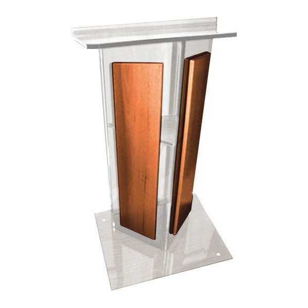Amplivox Sound Systems Clear Acrylic V Lectern, w/Walnut Panels ...