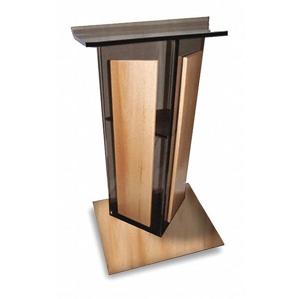 Amplivox Sound Systems Smoked Acrylic Lectern, Oak Side/Base SN355026 ...