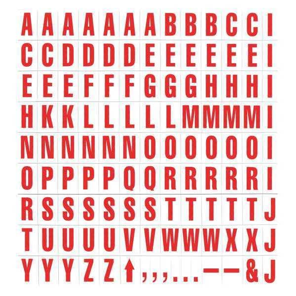 Magna Visual Letters, Red/White, 120, 3/4" x 1/2" PFA-23 | Zoro