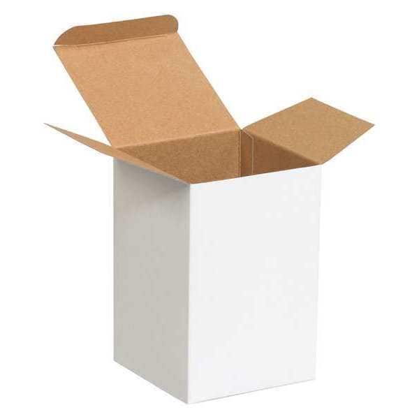 Partners Brand 4 in x 4 in x 6 in Reverse Tuck Folding Carton, White ...