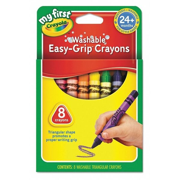 Crayola Washable Triangular Crayons, Assorted, PK8 811308 | Zoro