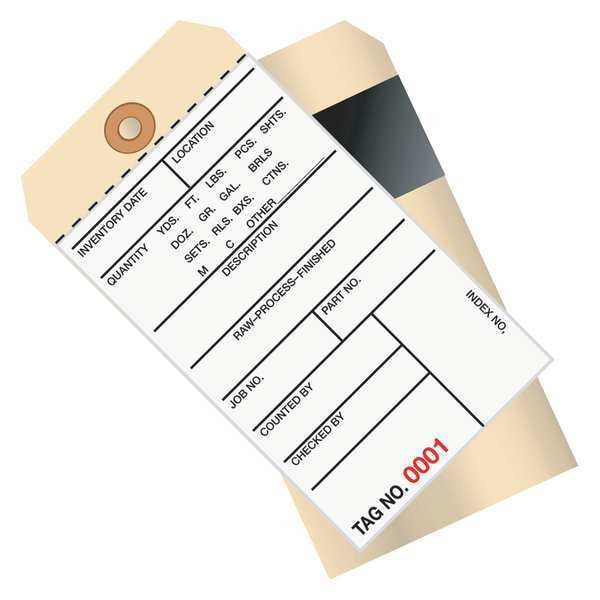 Partners Brand Inventory Tag, Carbon, 6 1/4x3 1/8", PK500, 10 Point ...