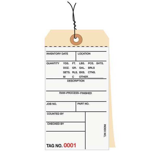 Partners Brand Inventory Tags, 2 Part Carbonless # 8, Pre-Wired, (8000 ...